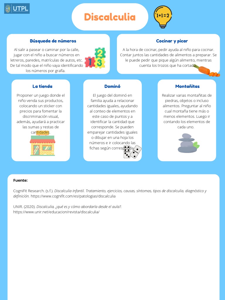 Discalculia Actividades | PDF | Salud y bienestar