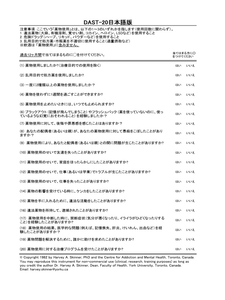 DAST 20日本語版 | PDF