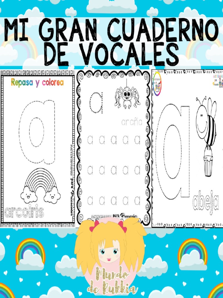 Mi Gran Cuaderno para Aprender Las Vocales Por Mundo de Rukkia | PDF