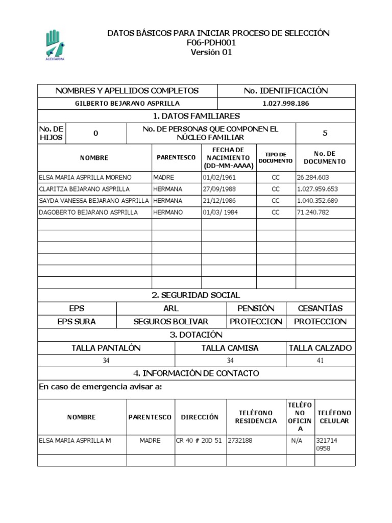 Datos Basicos HV | PDF