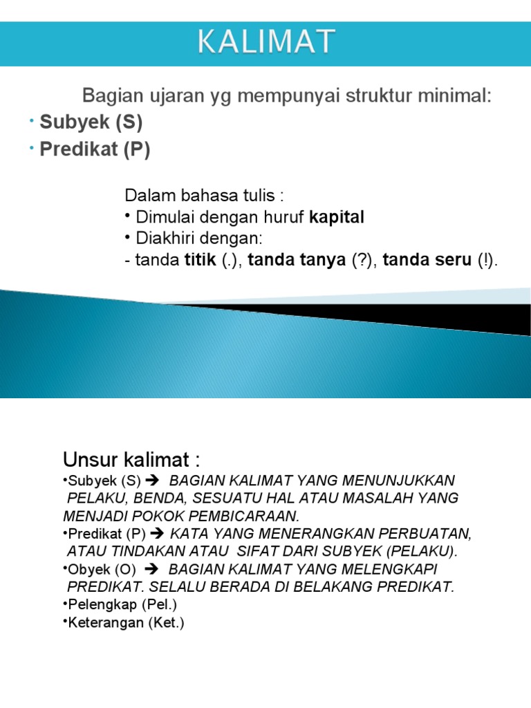 Contoh Kalimat Subjek Predikat Objek | PDF