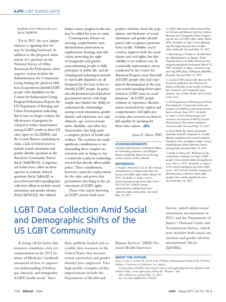 LGBT Data Collection Amid Social and Demographic Shifts of The US LGBT ...