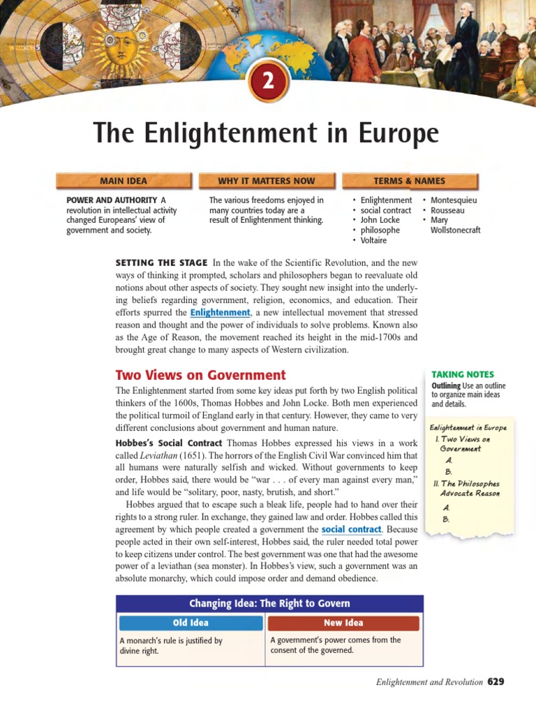 The Enlightenment in Europe: Two Views On Government | PDF | Age Of ...