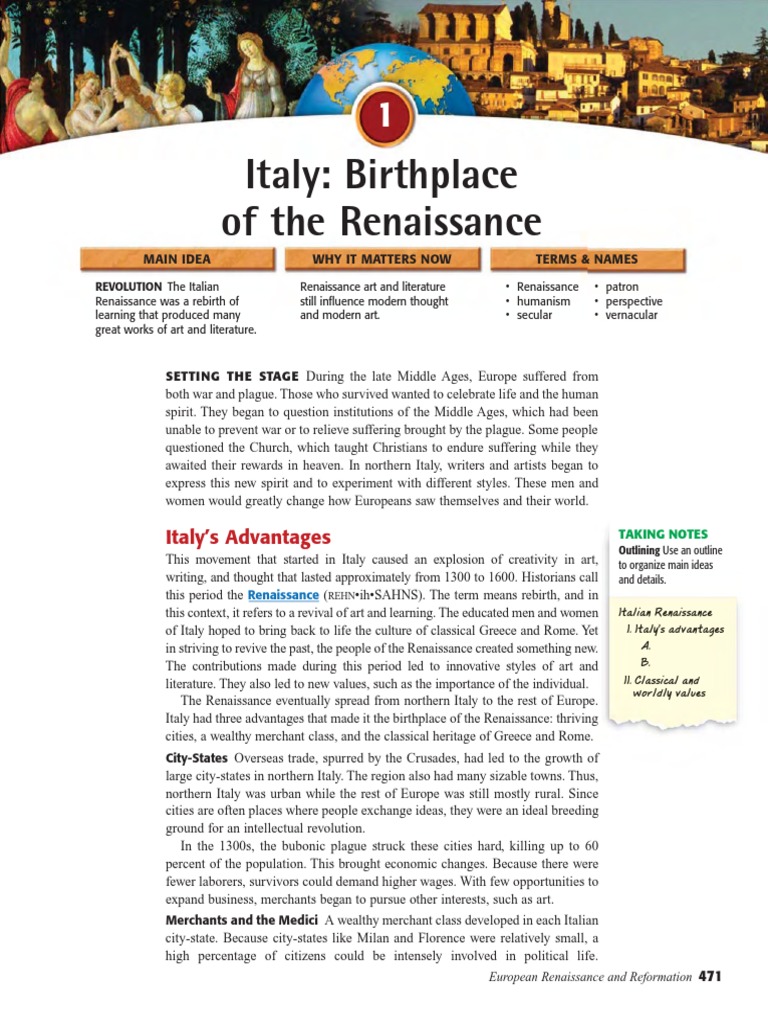 Italian Renaissance | PDF | Renaissance | Humanism