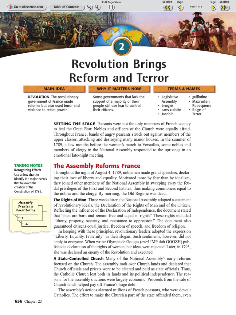 Revolution Brings Reform and Terror: The Assembly Reforms France | PDF ...