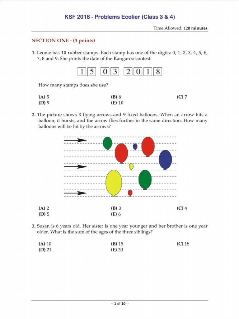 IKMC Ecolier 2018 | PDF