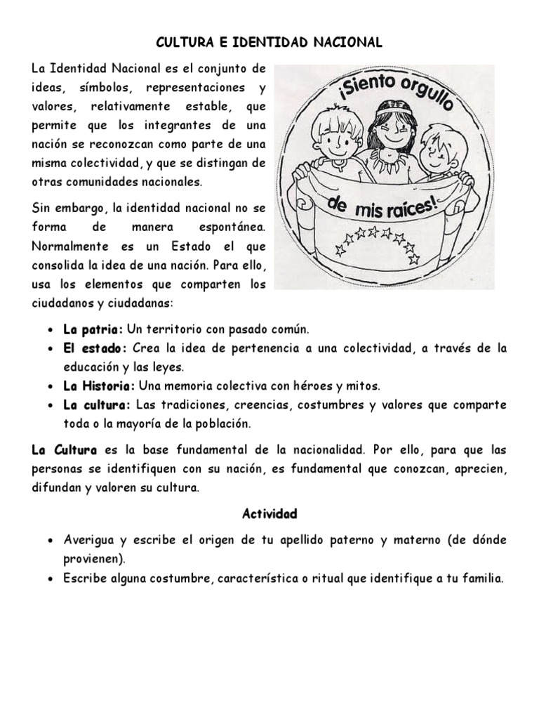 Sesión 4 Cultura e Identidad Nacional | PDF