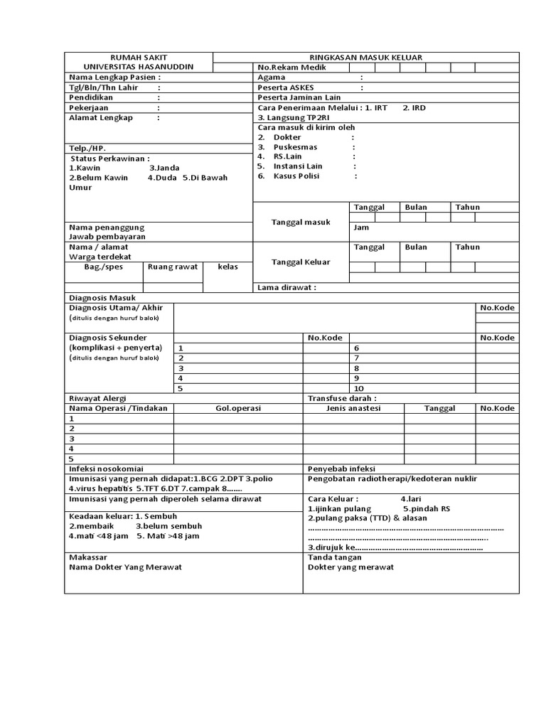 Formulir Pasien | PDF