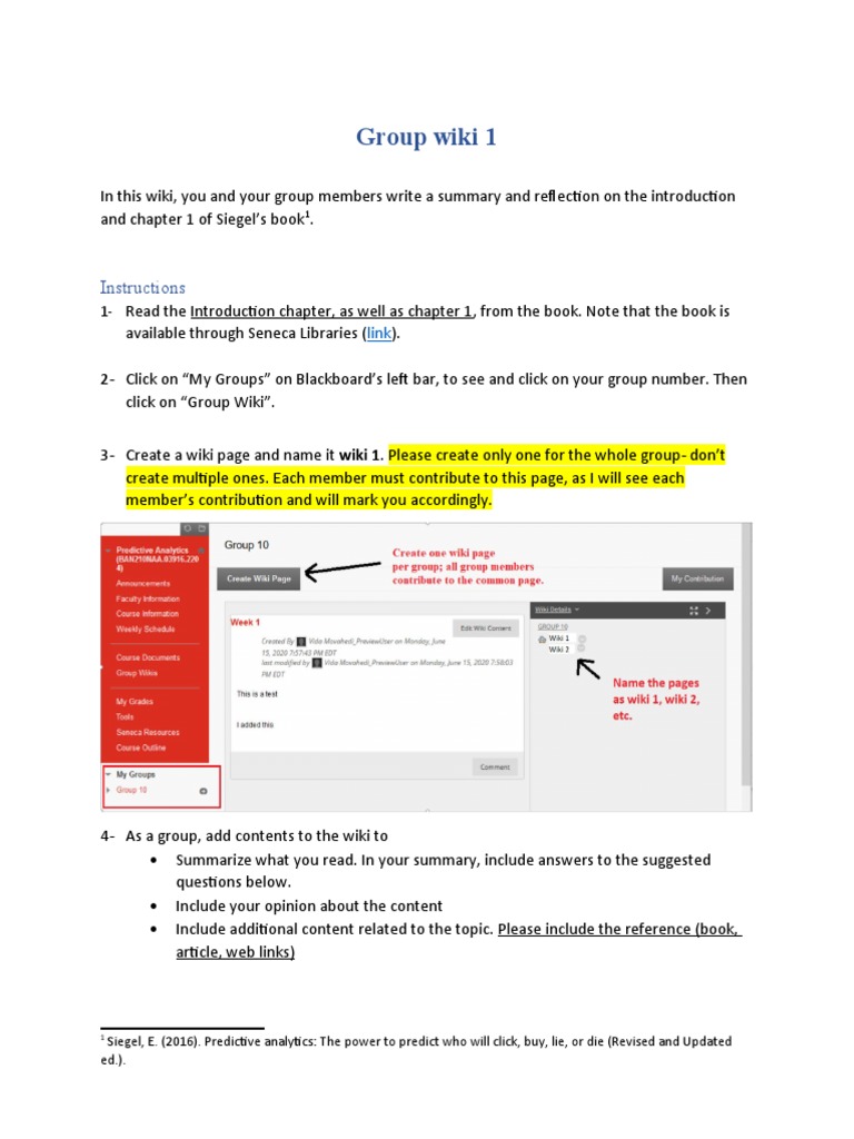 Group Wiki 1: Instructions | PDF | Wiki | Analytics