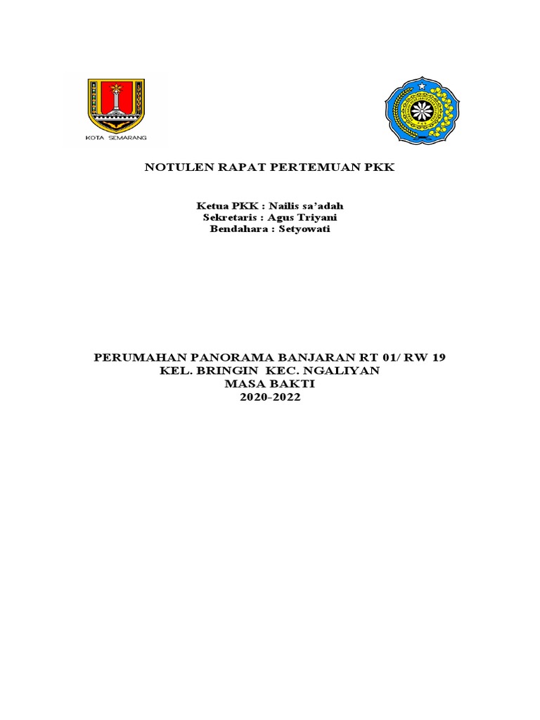 Notulen Rapat Pertemuan PKK | PDF