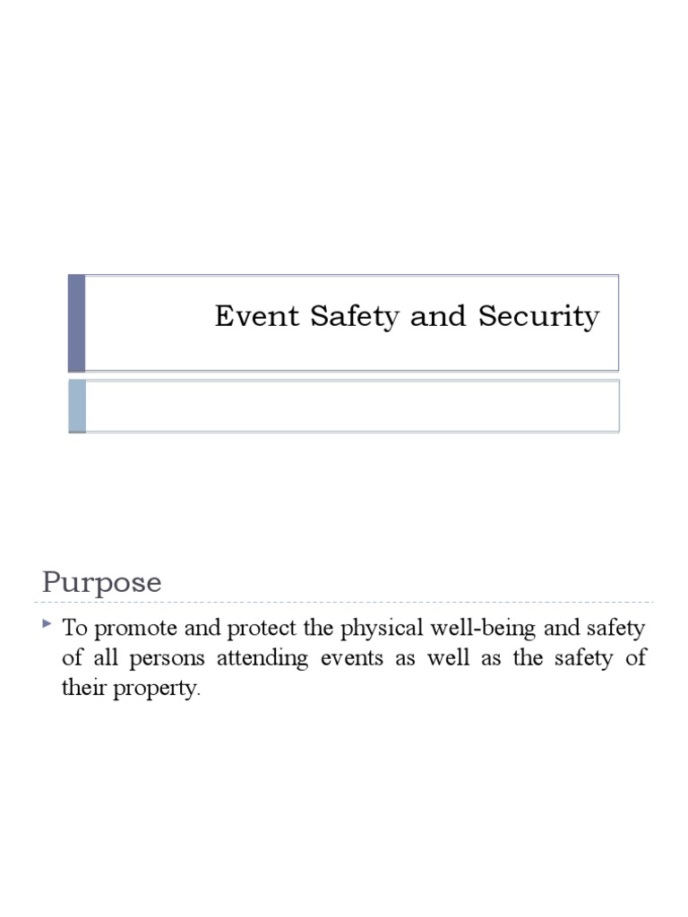 Event Safety and Security | PDF | Risk | Safety