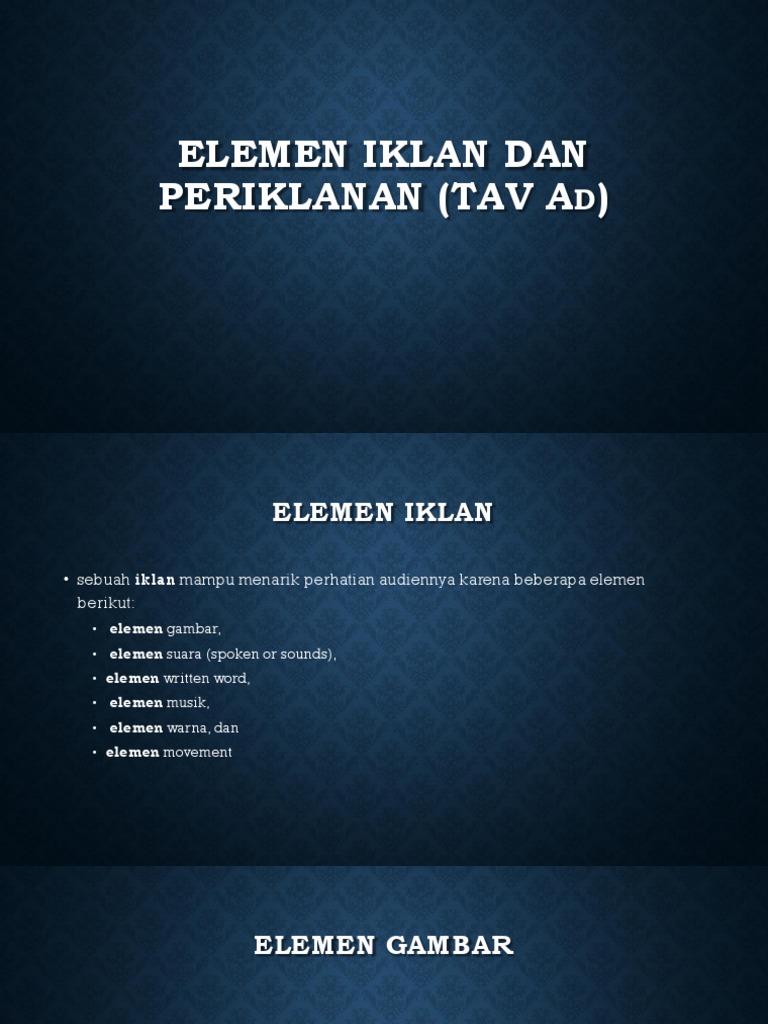 Elemen Iklan Dan Periklanan (TAV Ad) | PDF