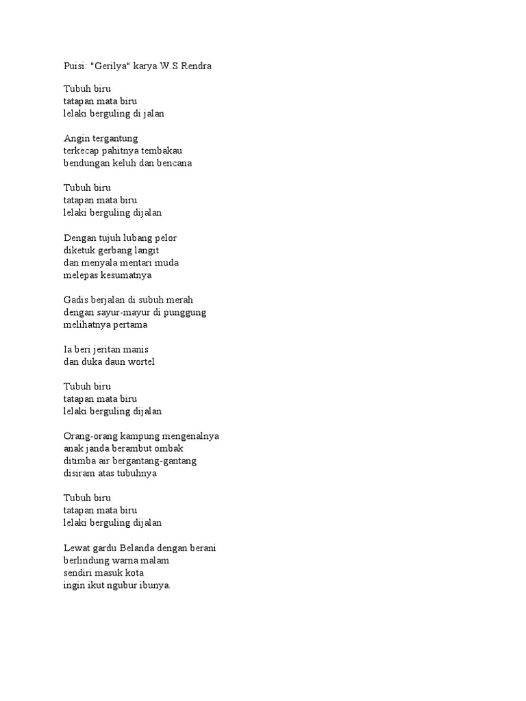 Gerilya Ws Rendra | PDF
