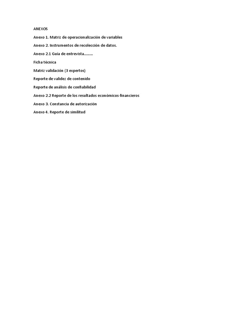 Ejemplo de Anexos | PDF