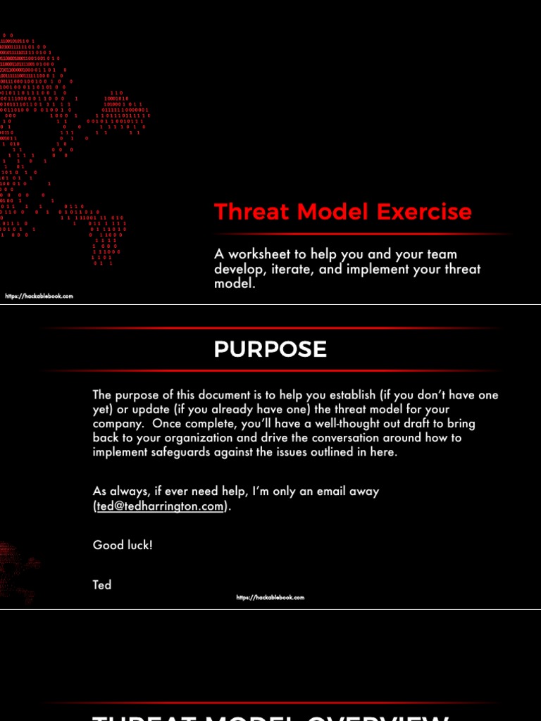 Threat Model Exercise: A Worksheet To Help You and Your Team Develop ...