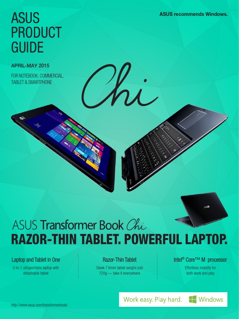 Asus Product Guide: Razor-Thin Tablet. Powerful Laptop | PDF | Laptop ...