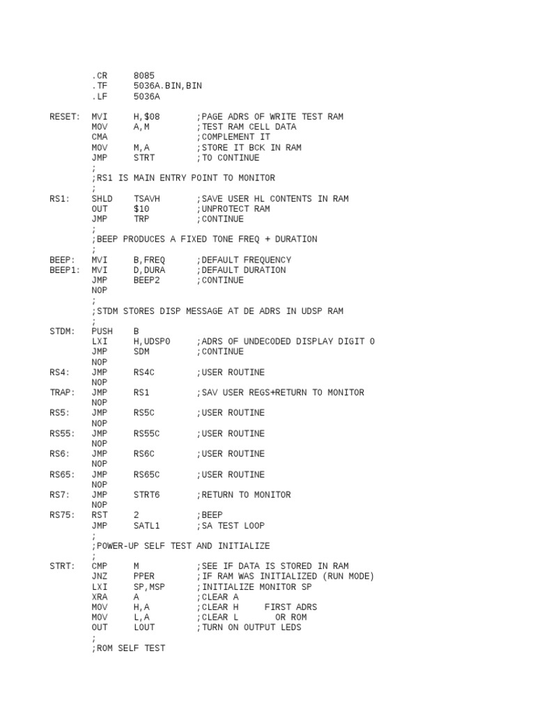 ROM Assembly Listing | PDF | Computer Programming | Computer Engineering