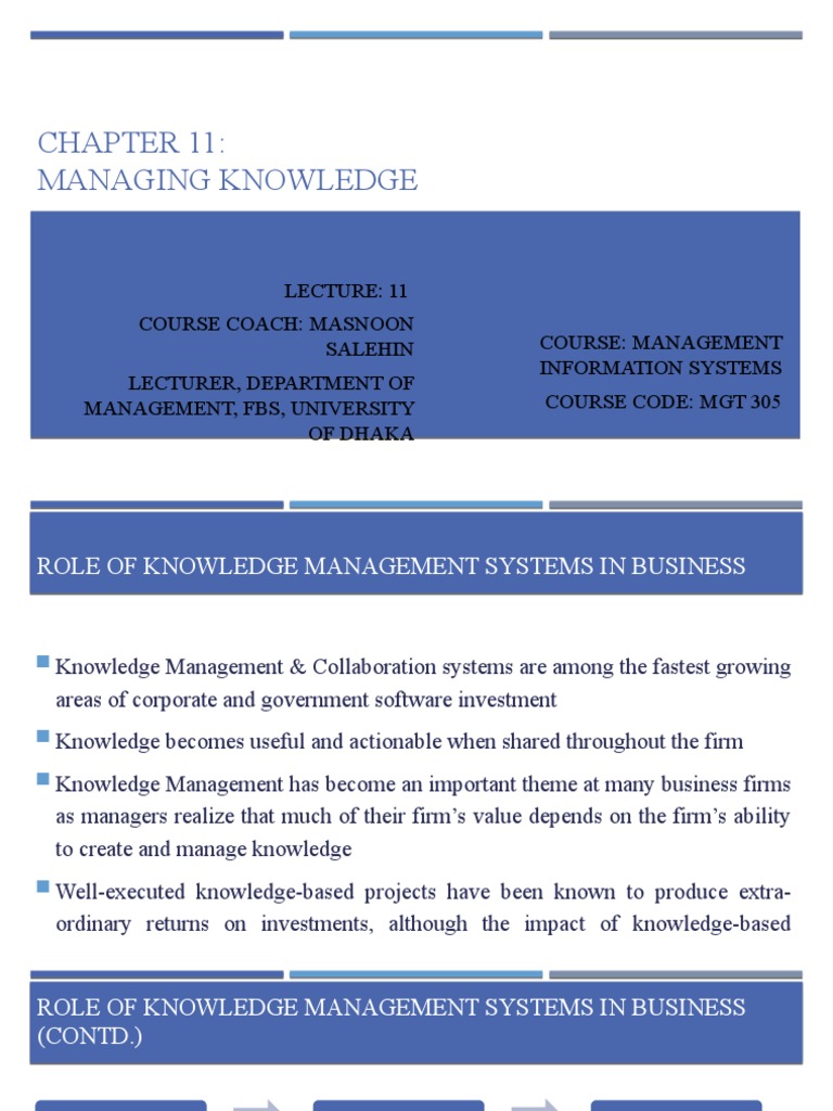 Chapter 11 Managing Knowledge | PDF | Knowledge Management | Expert