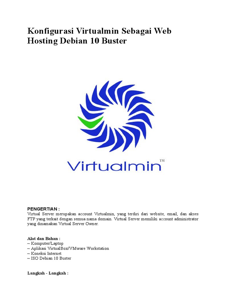Konfigurasi Virtualmin Sebagai Web Hosting Debian 10 Buster | PDF | Komputer