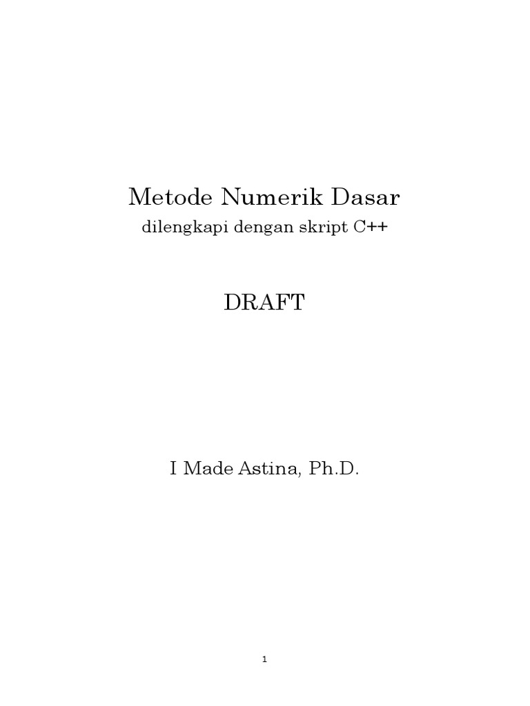 Metode Numerik dengan C++ Dasar | PDF