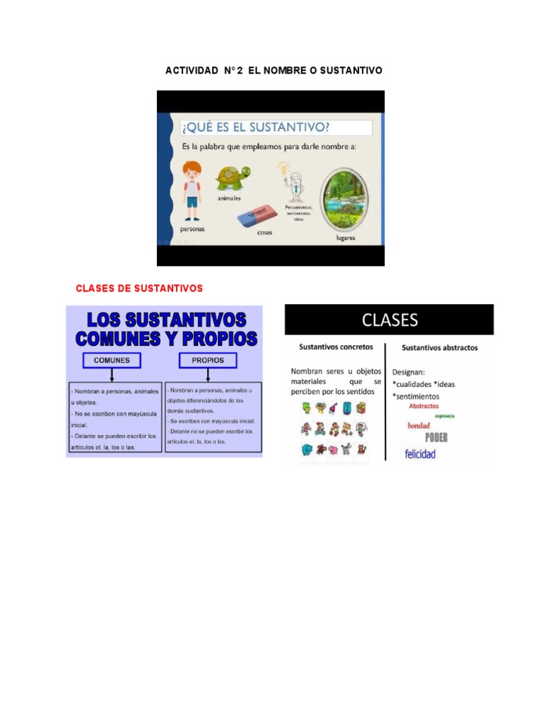 Clases y Ejercicios de Sustantivos | PDF | Estudios de idiomas extranjeros