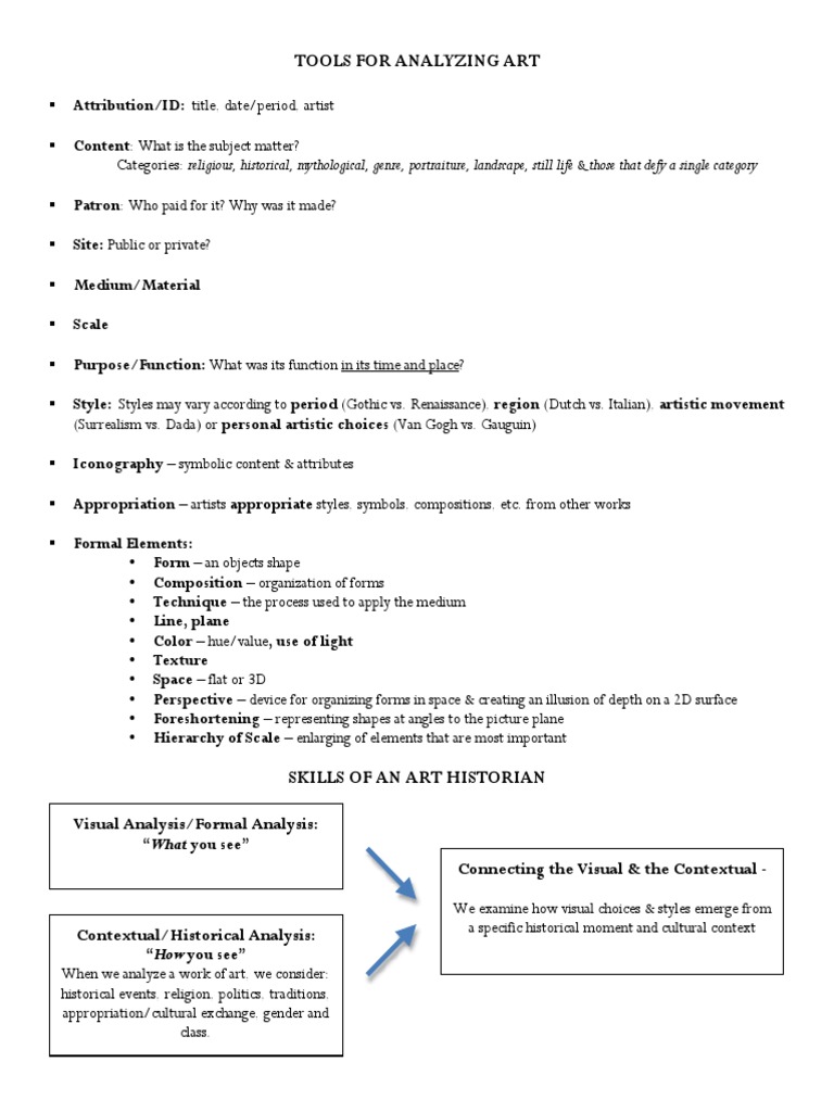 Tools For Analyzing Art | PDF