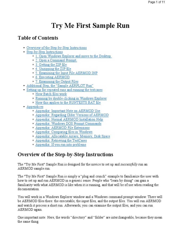 Aermod Sample Run | PDF | Computer File | Directory (Computing)