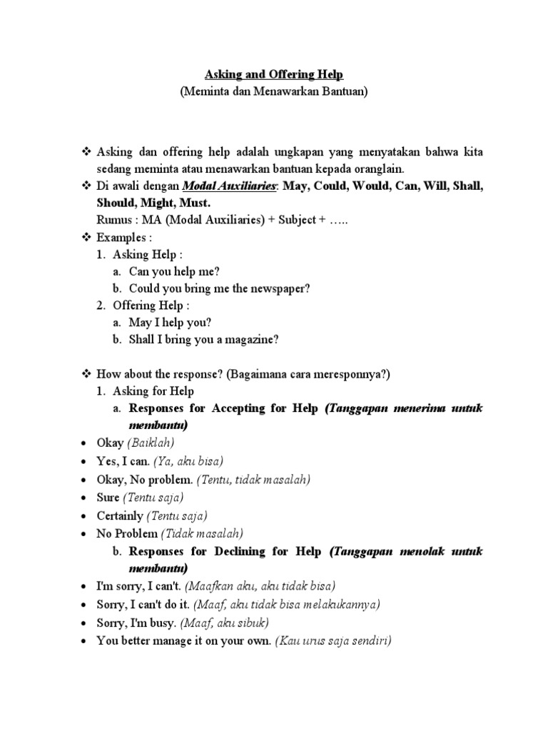 Modul Asking and Offering Help | PDF