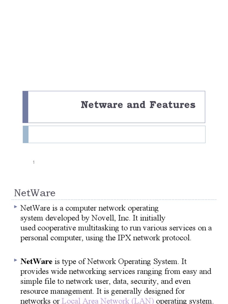 Netware and Features | Download Free PDF | Operating System | Computer ...