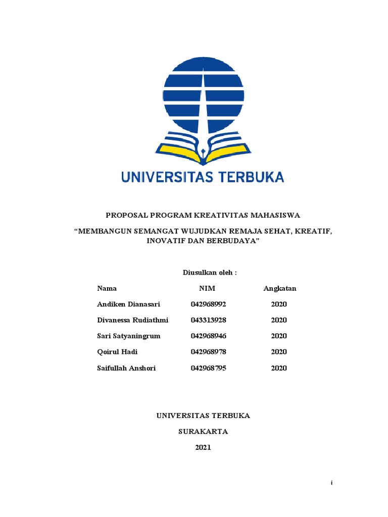 Contoh Proposal PKM-PM 2021 | PDF