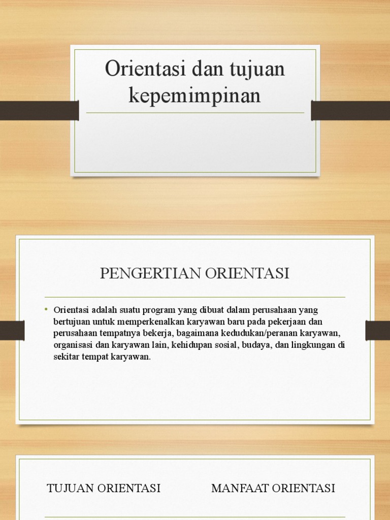 Orientasi Dan Tujuan Kepemimpinan | PDF