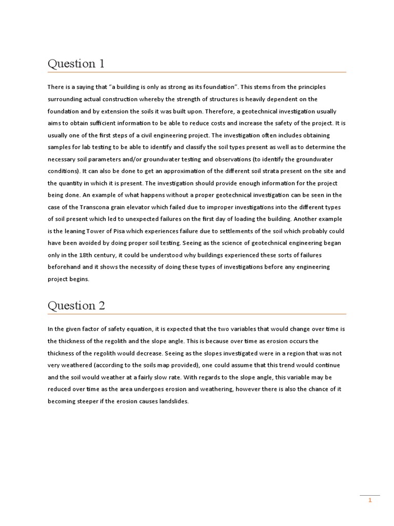 Geotechnical Design Project | PDF | Geotechnical Engineering | Civil ...