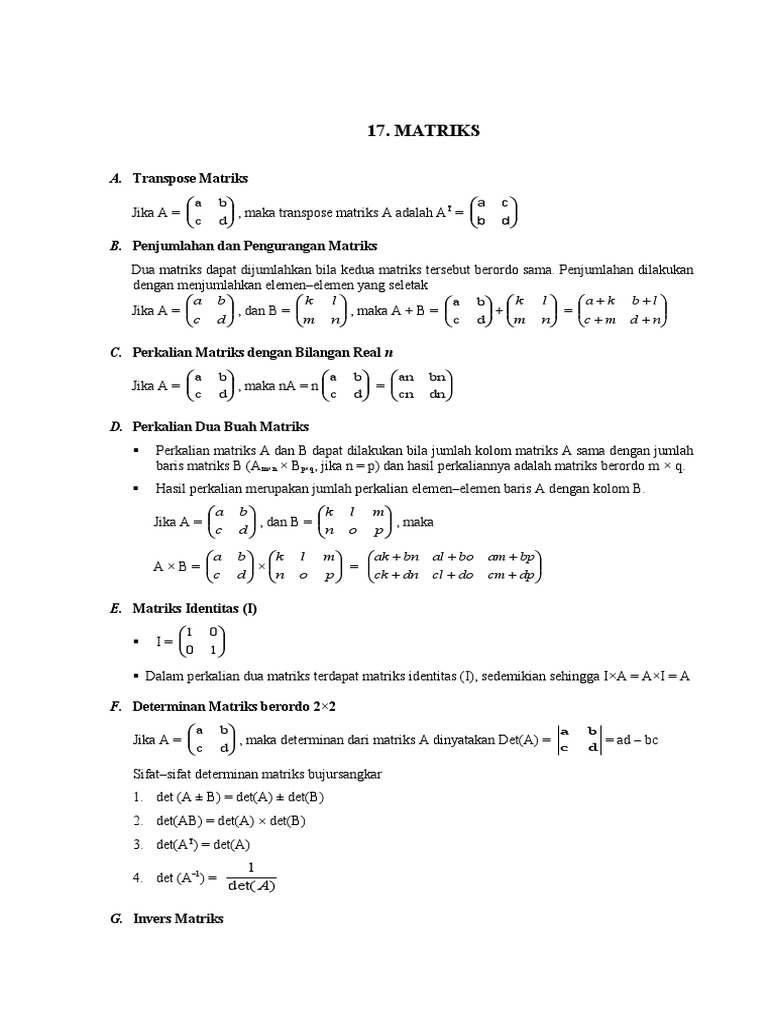 Bab 17 Matriks | PDF