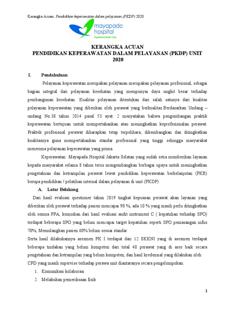 Kerangka Acuan PKDP Unit 2020 | PDF