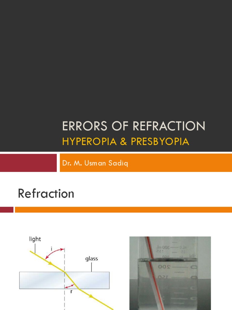 Errors of Refraction: Hyperopia & Presbyopia | PDF | Eye | Light