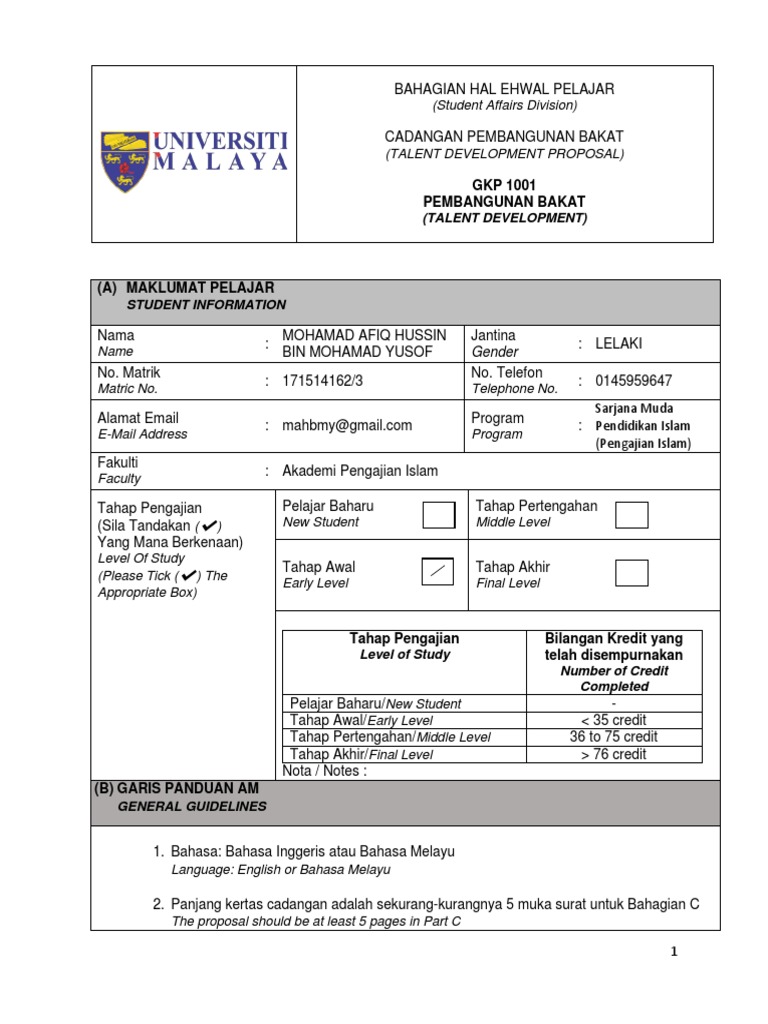Proposal Template (17151462) (AFIQ) - Disahkan | PDF