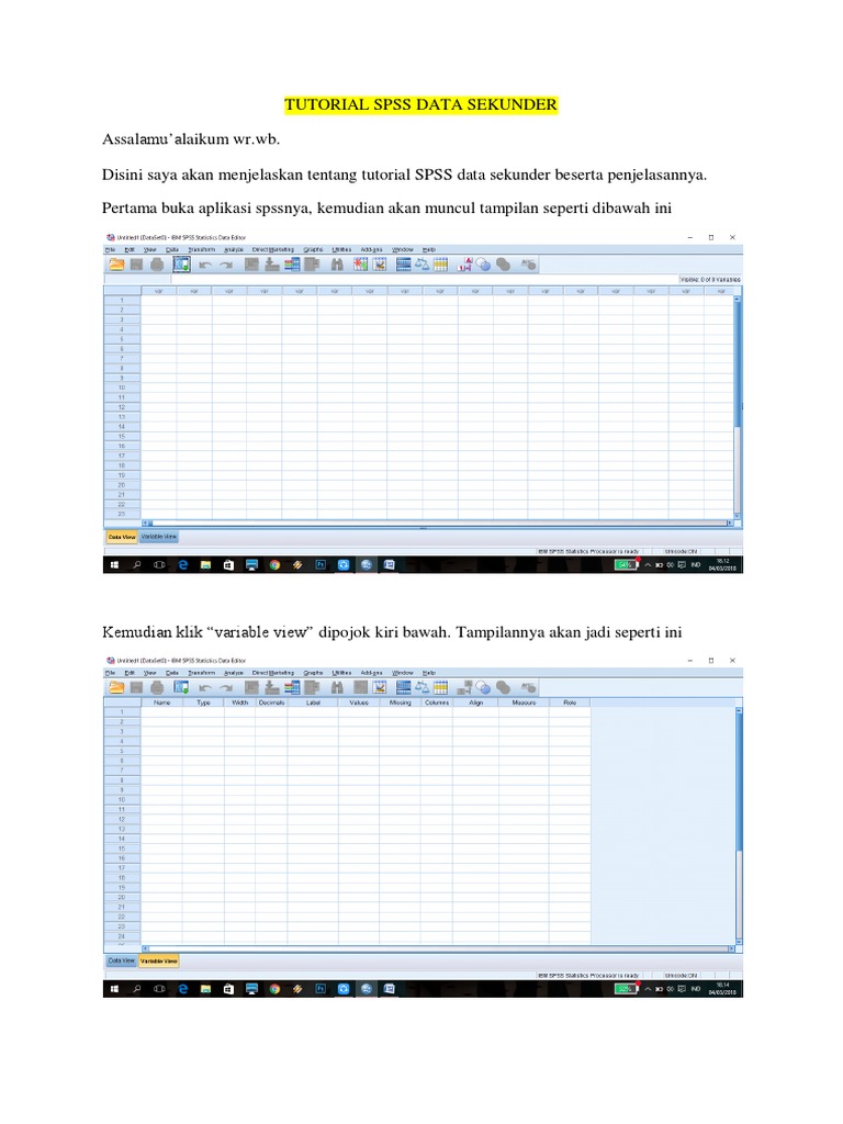 Tutorial SPSS Data Sekunder | PDF