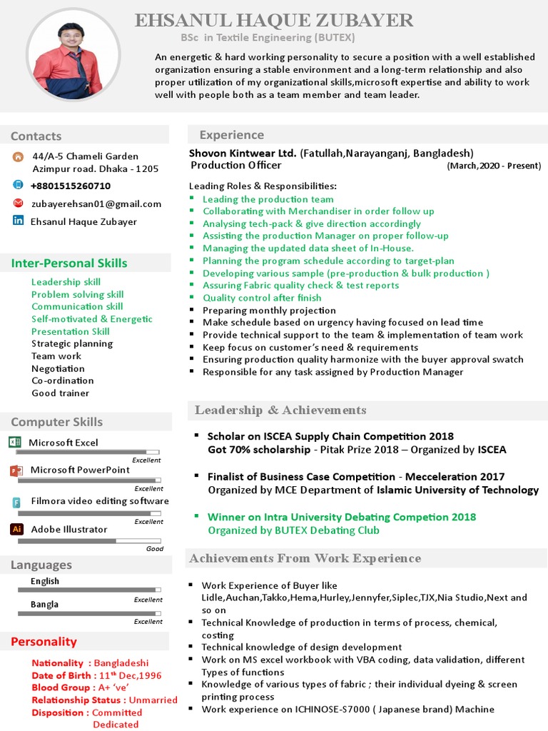 CV of Ehsanul Haque Zubayer 3-Jun-21 - Edited by Provat | PDF