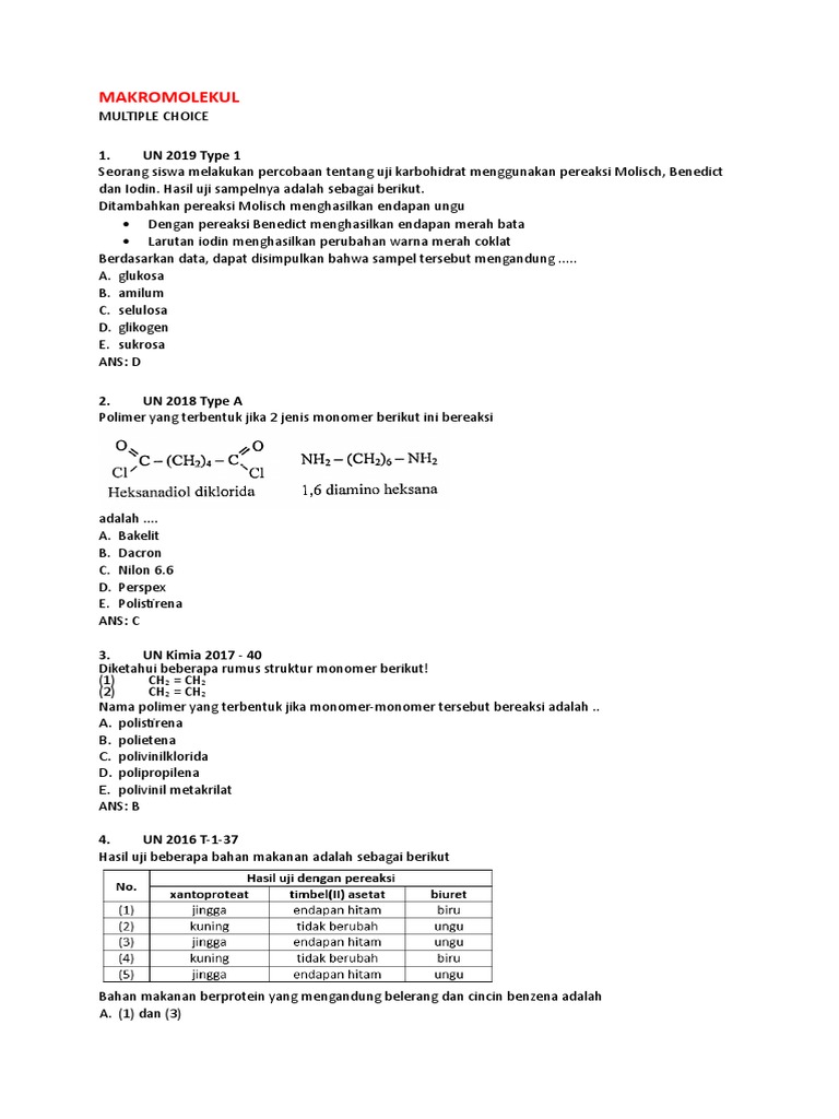 MAKROMOLEKUL | PDF | Sains & Matematika