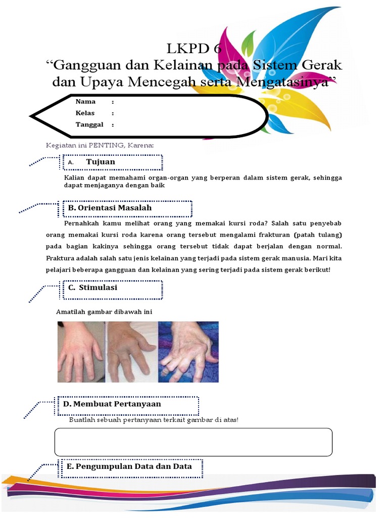 LKPD 6 Gangguan Dan Kelainan Sistem Gerak | PDF