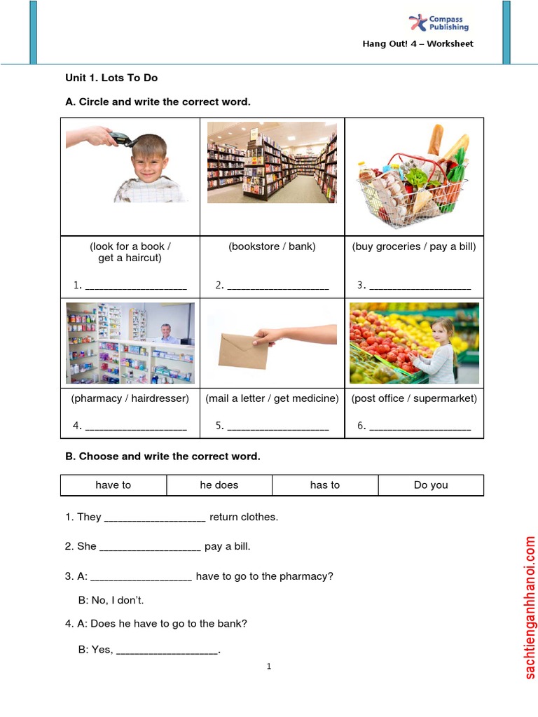 Hang Out 4 Worksheet 1-9 & Answer Key | PDF