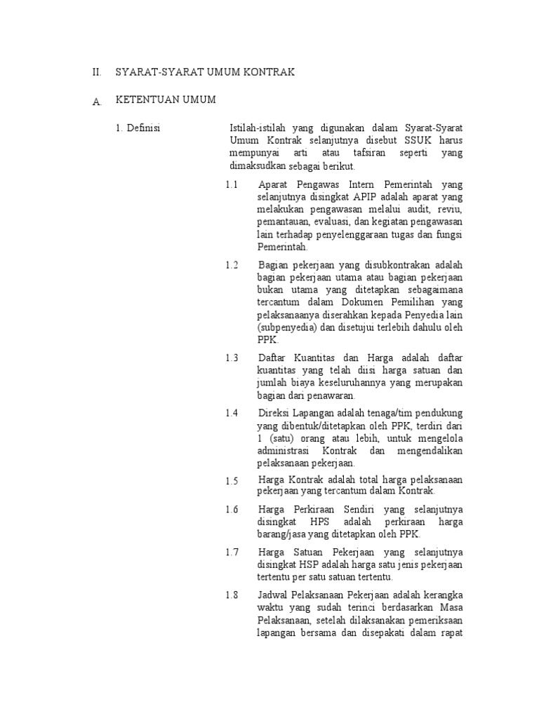 Syarat-Syarat Umum Dan Khusus Surat Perjanjian | PDF