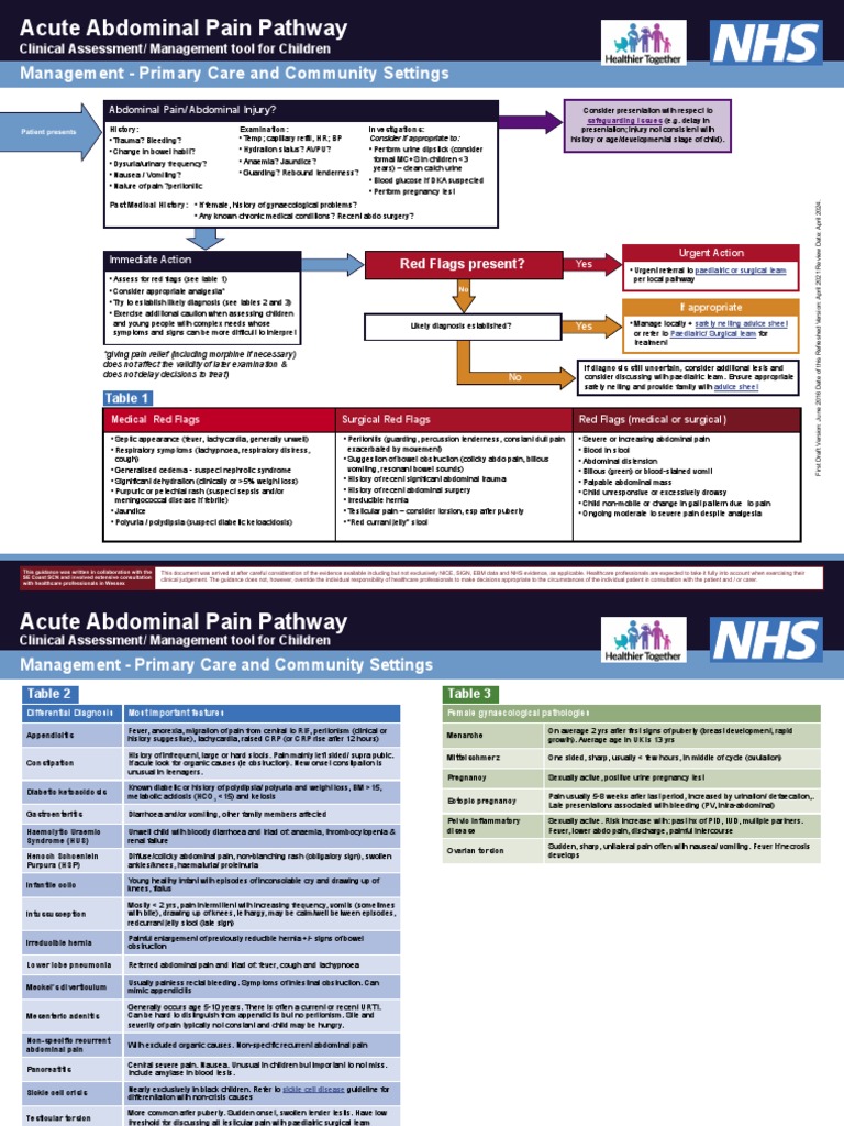 Acute Abdominal Pain Pathway: Management - Primary Care and Community Settings | PDF | Medicine ...