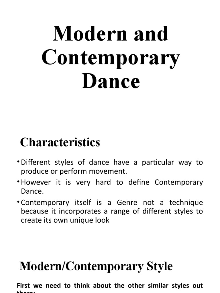 Modern and Contemporary Dance | PDF | Dances | Ballet