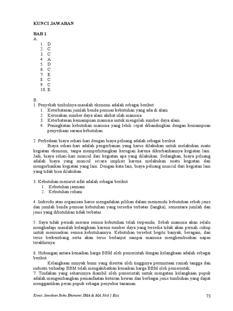 Kunci Jawaban Esis-1 | PDF