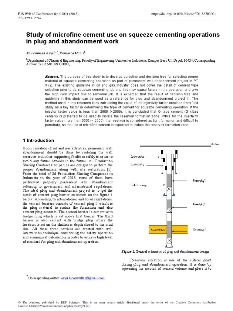 Study of Microfine Cement Use On Squeeze Cementing | PDF | Cement | Concrete