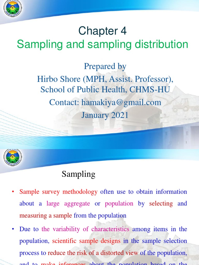 Sampling and Sampling Distribution | PDF | Sampling (Statistics) | Mean