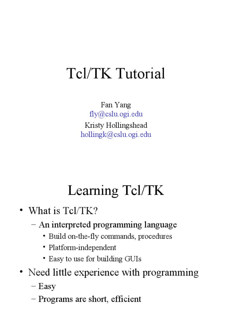 TCL Tutorial | PDF | Command Line Interface | Computing