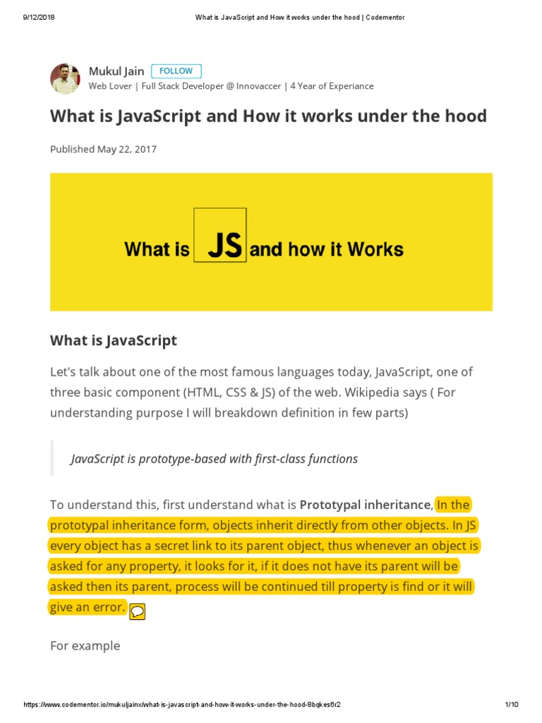 (2 de 5) What Is JavaScript and How It Works Under The Hood - Codementor | PDF | Java Script ...