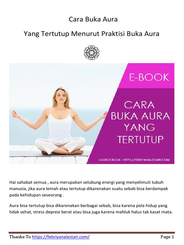 EBOOK BUKA AURA - Cara Mudah Buka Aura Menurut Praktisi Buka Aura | PDF | Karier & Perkembangan ...